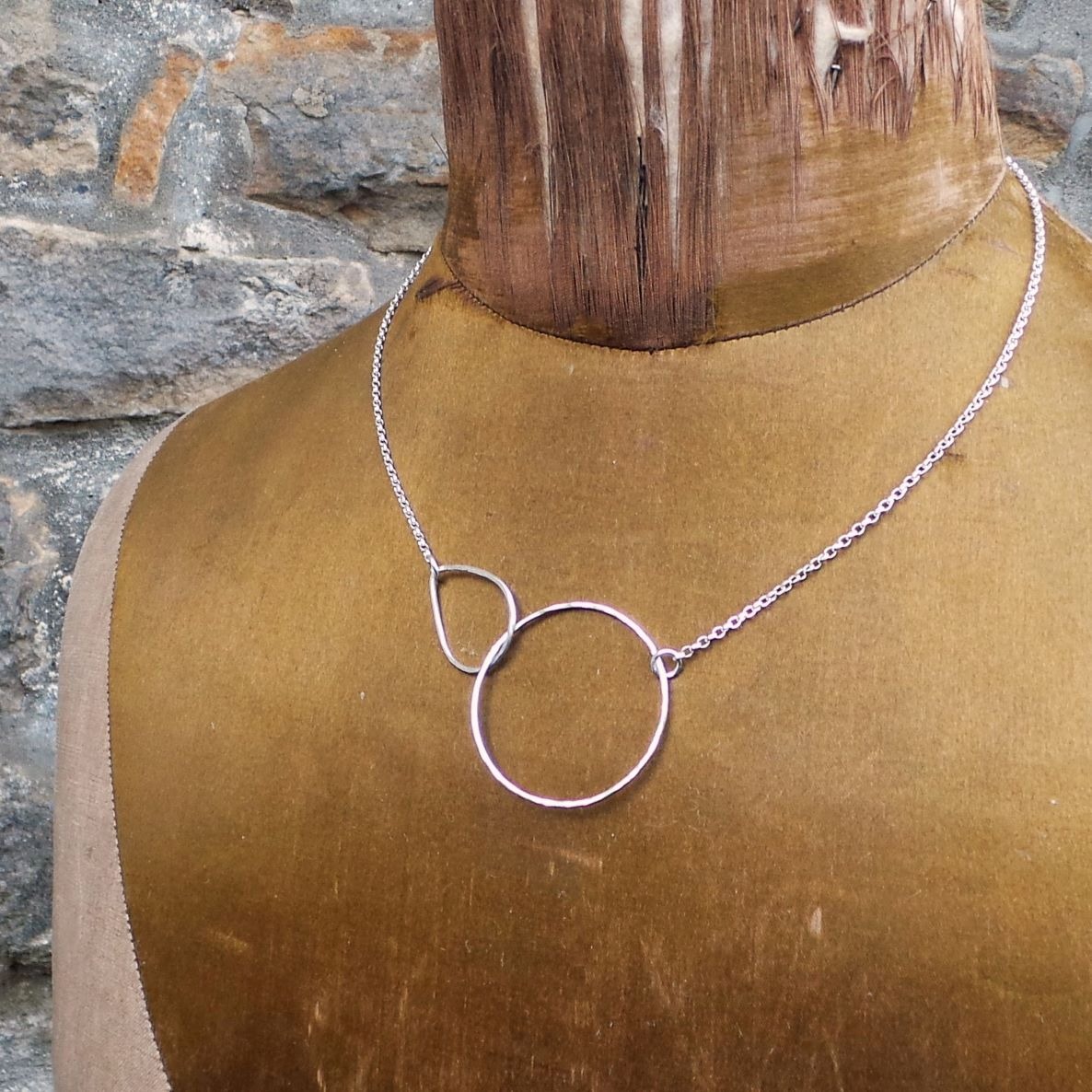Silver Circle Link Necklace, Handmade Sterling Silver Jewellery