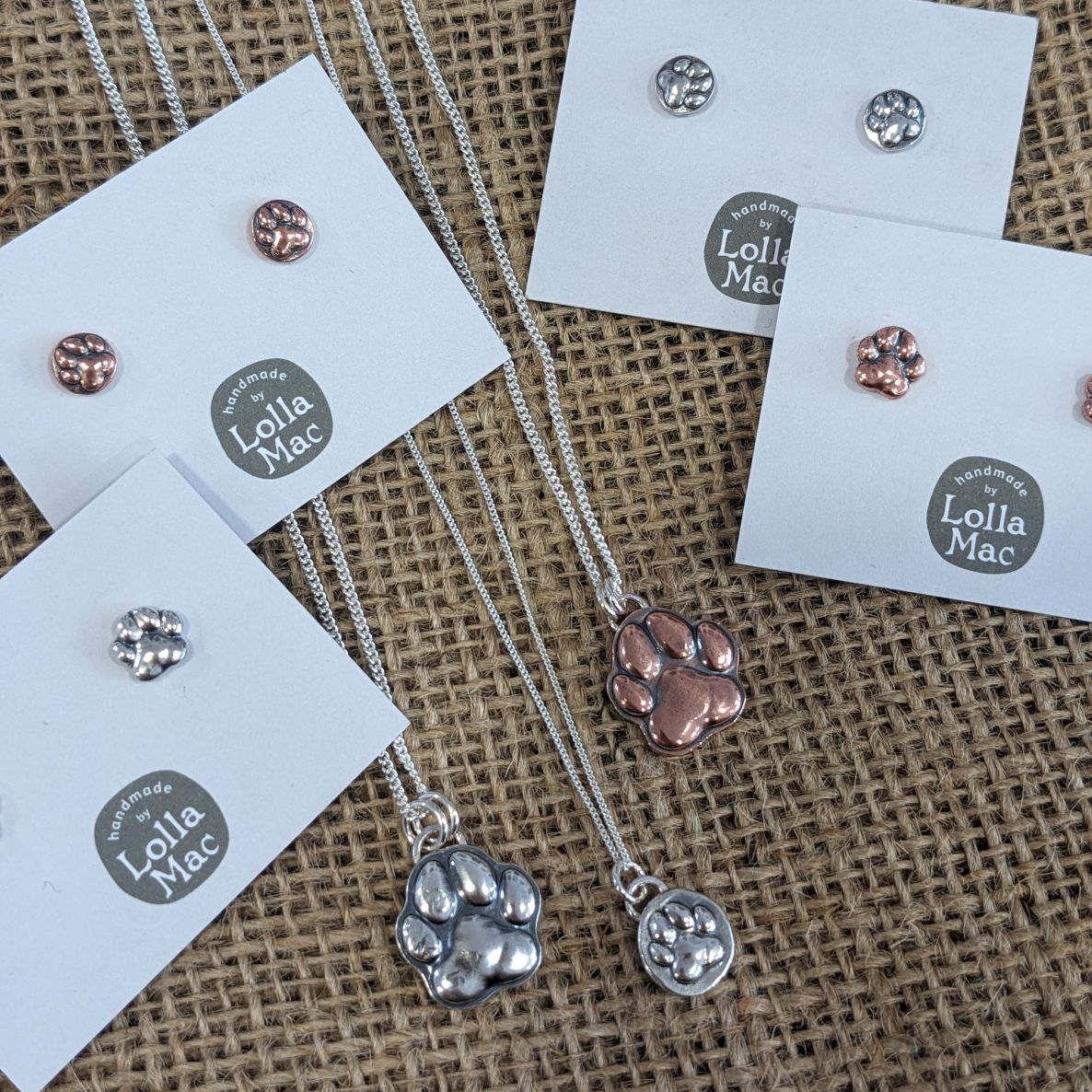 Paw Print Silver Jewellery, Handmade Jewellery for Dog Lovers